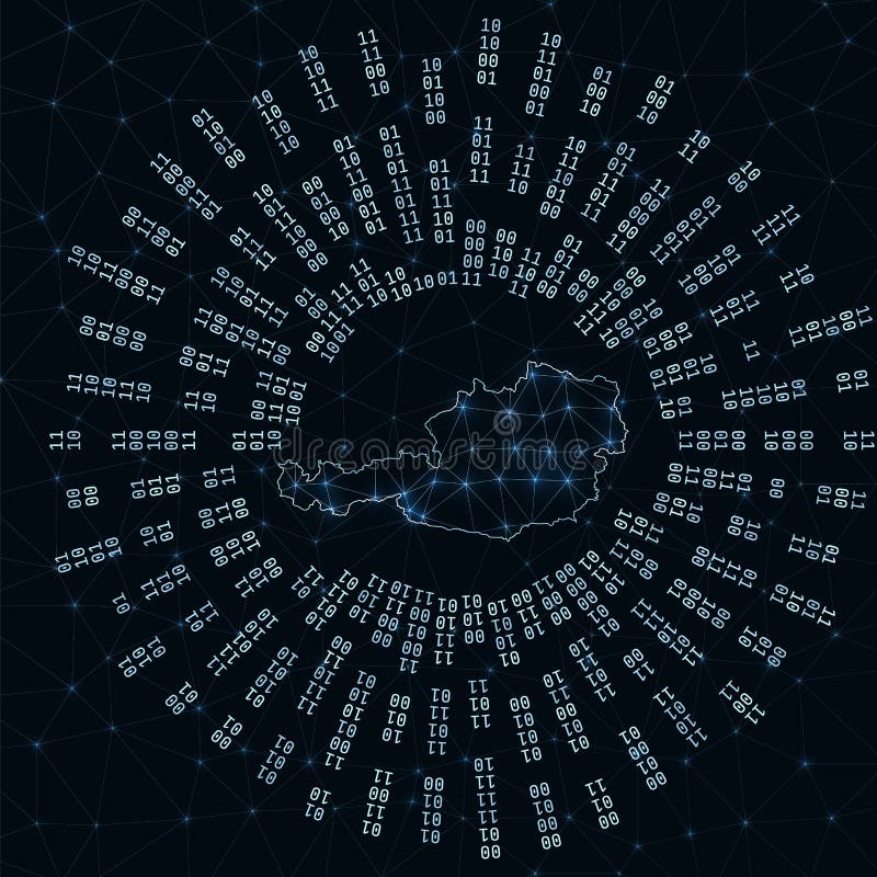 Austria digital map. stock vector. Illustration of internet - 183781871