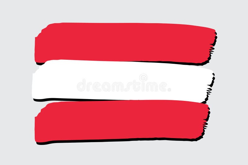 Austria Flag with Colored Hand Drawn Lines in Vector Format Stock ...
