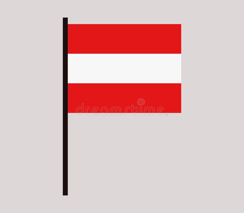 Austria Flag Icon Illustrated Stock Illustration - Illustration of ...