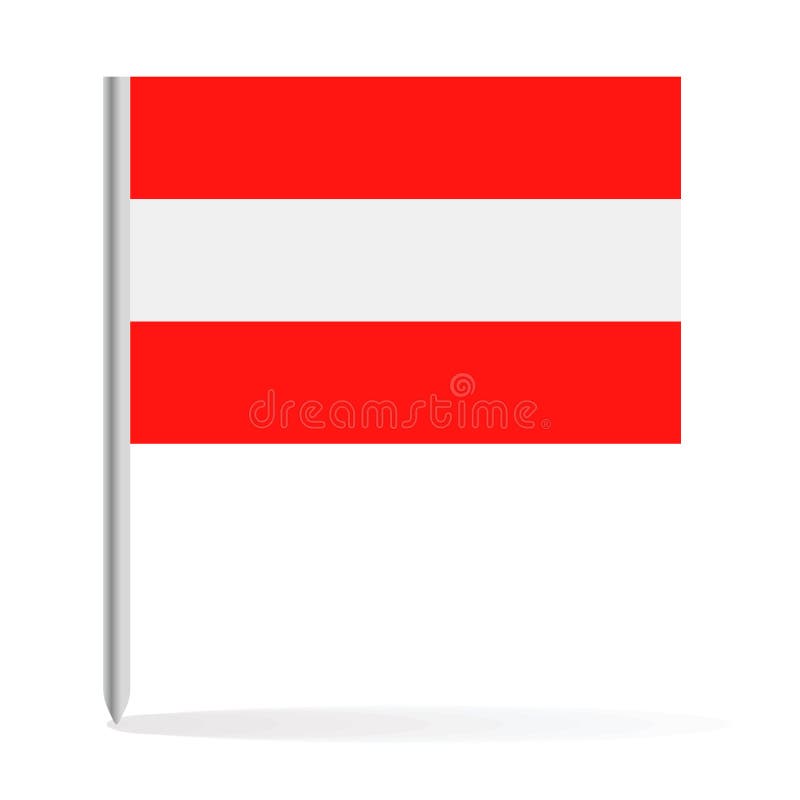 Austria Flag Pin Vector Icon Stock Illustration - Illustration of flat ...