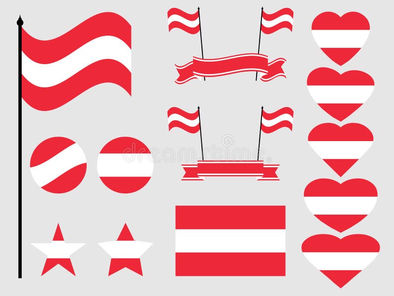 Austria symbols collection stock vector. Illustration of architecture ...