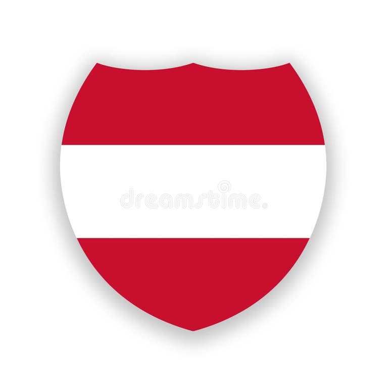 Austria Flag in the Shape of a Shield Isolated Stock Illustration ...
