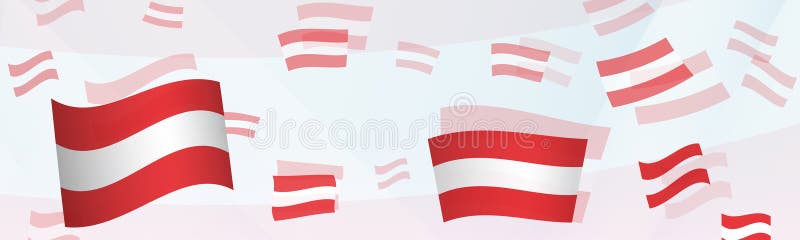 Austria Flag-themed Abstract Design on a Banner. Abstract Background ...