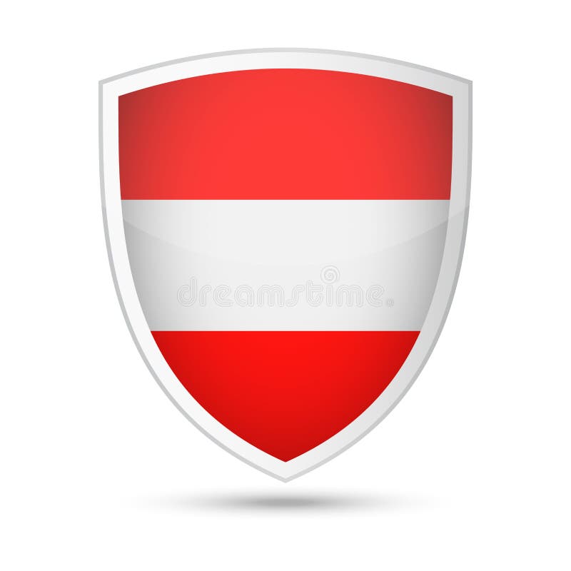Austria Flag Vector Shield Icon Stock Illustration - Illustration of ...