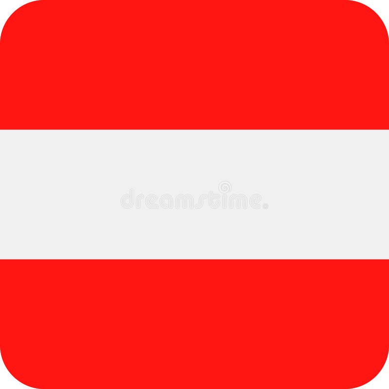 Austria Flag Vector Square Flat Icon Stock Illustration - Illustration ...