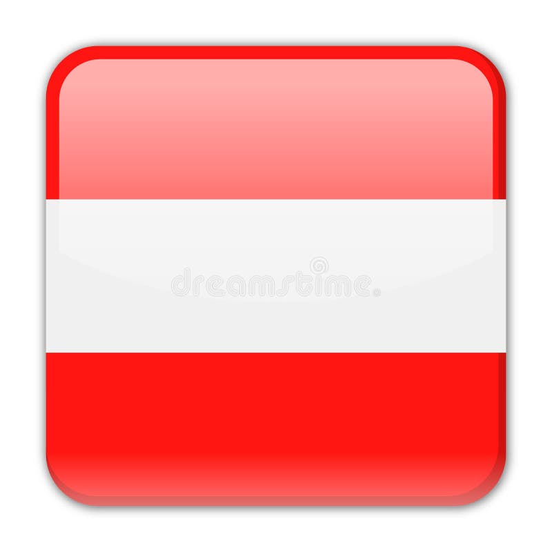 Austria Flag Vector Square Icon Stock Illustration - Illustration of ...