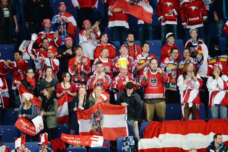 Austria ice hockey fans editorial photo. Image of game - 84829166
