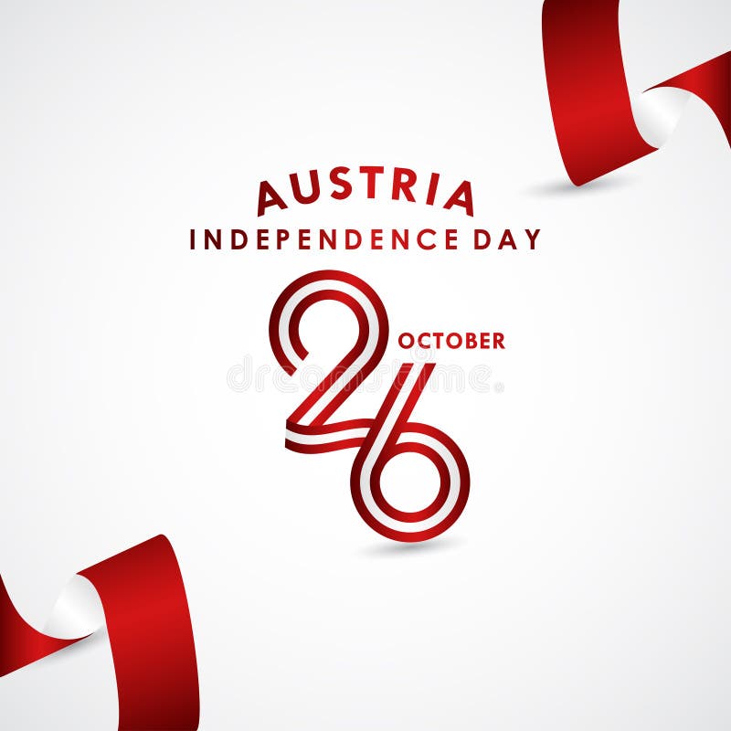 Austria Independence Day Banner with Flag Illustration Stock Vector ...
