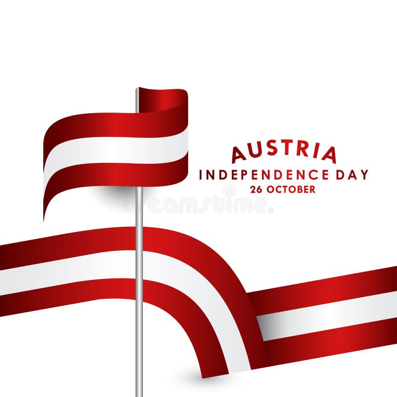 Austria Independence Day Banner with Flag Illustration Stock Vector ...