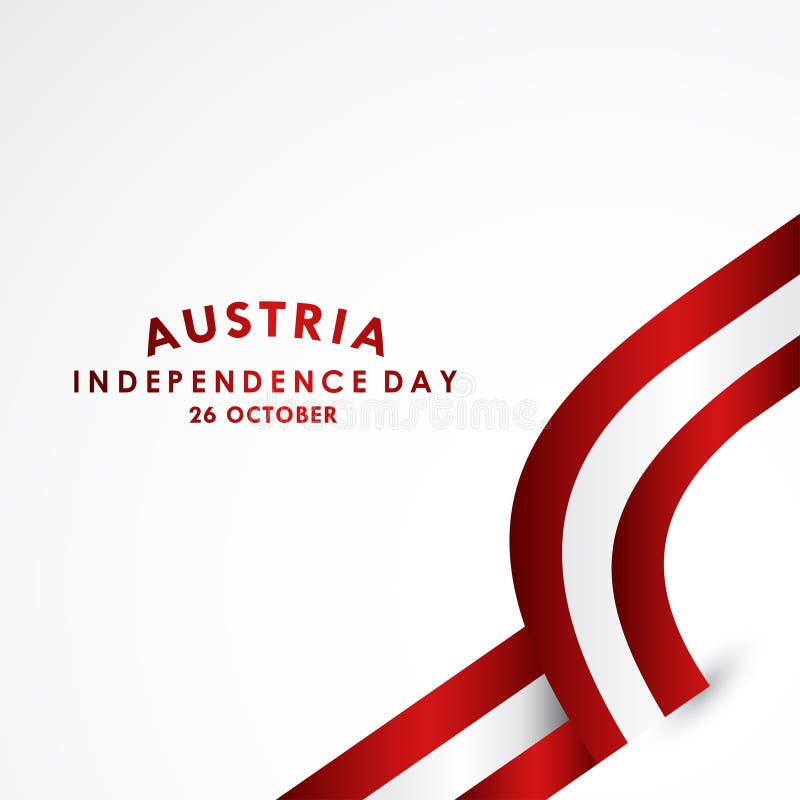 Austria Independence Day Banner with Flag Illustration Stock Vector ...