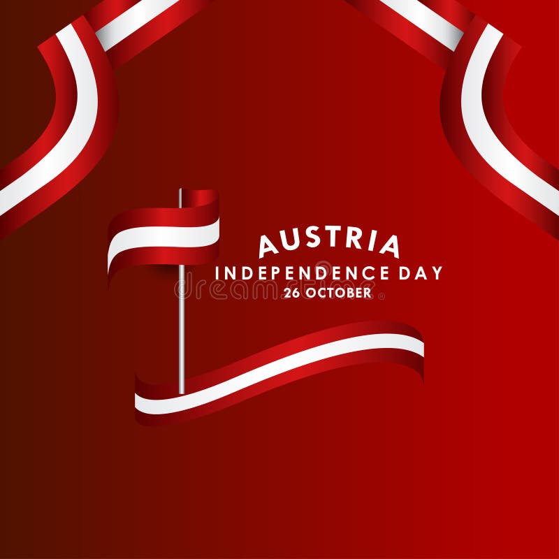 Austria Independence Day Banner with Flag Illustration Stock Vector ...