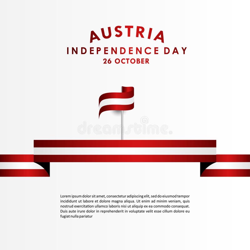 Austria Independence Day Banner with Flag Illustration Stock Vector ...