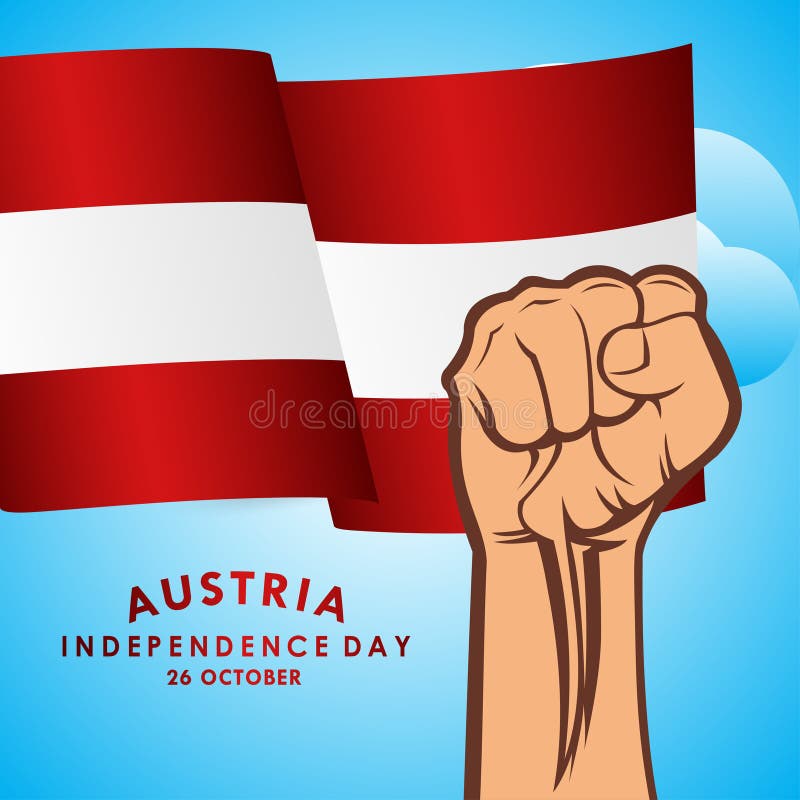 Austria Independence Day Banner with Flag Illustration Stock Vector ...