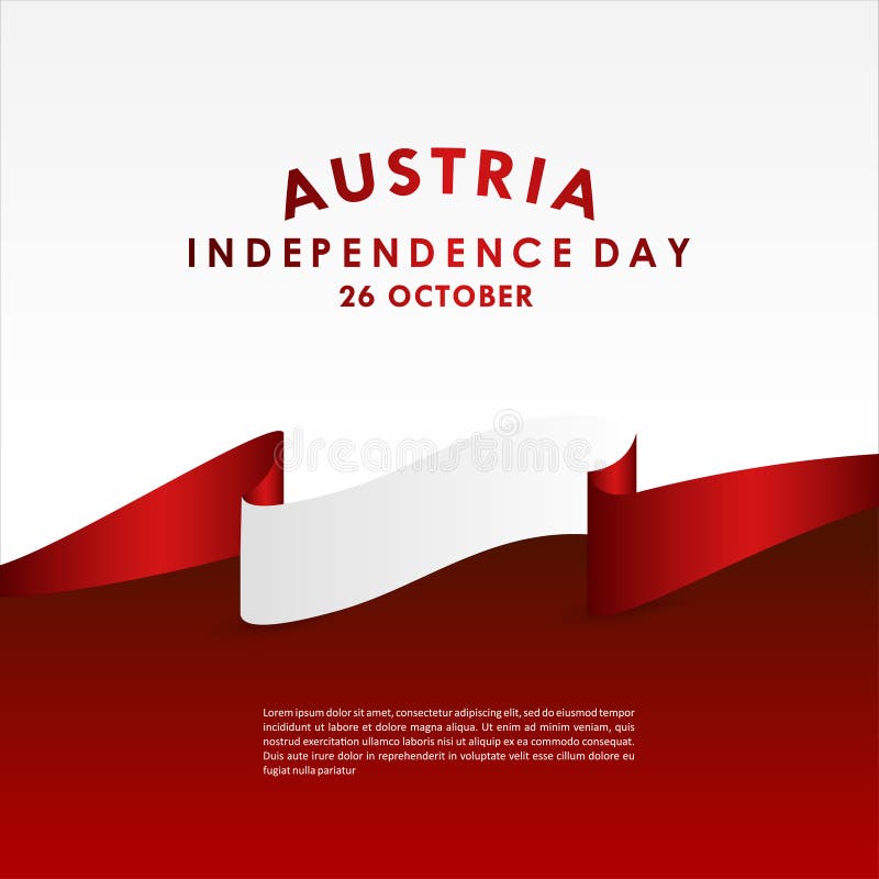 Austria Independence Day Banner with Flag Illustration Stock Vector ...