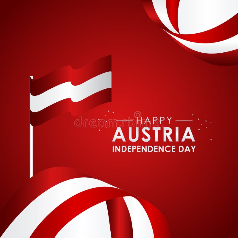 Austria Independence Day Banner with Flag Illustration Stock Vector ...