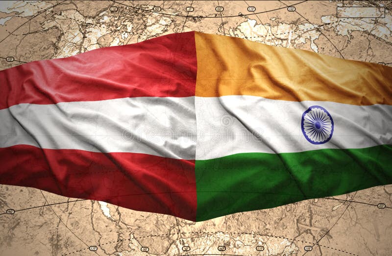 Austria and India stock illustration. Illustration of banner - 102373566