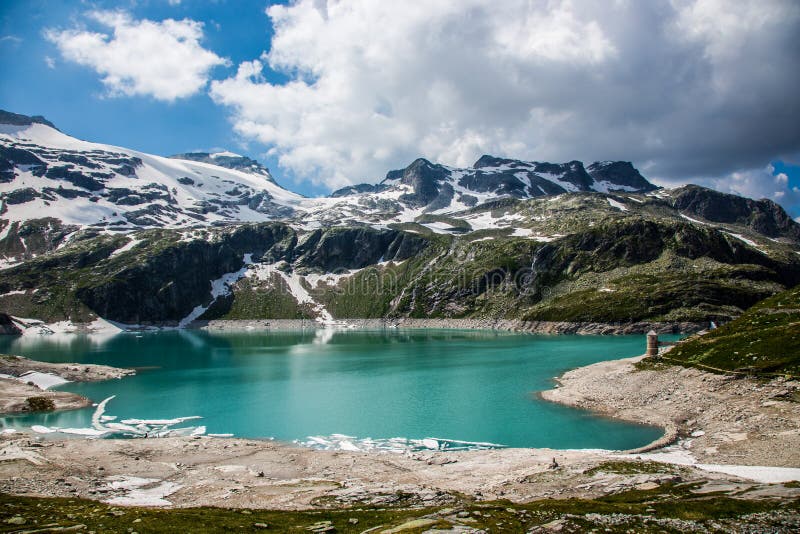 Kaprun Reservoir Lake Aerial View, Austria Stock Image - Image of ...