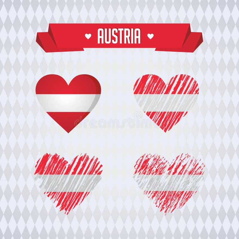 Austria with Love. Design Vector Broken Heart with Flag Inside. Stock ...