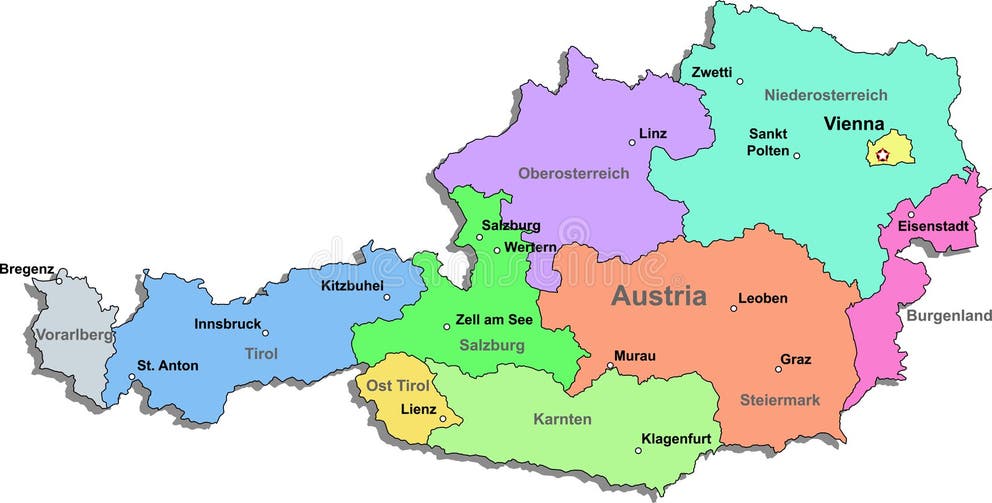 Map Austria Regions Stock Illustrations – 889 Map Austria Regions Stock ...