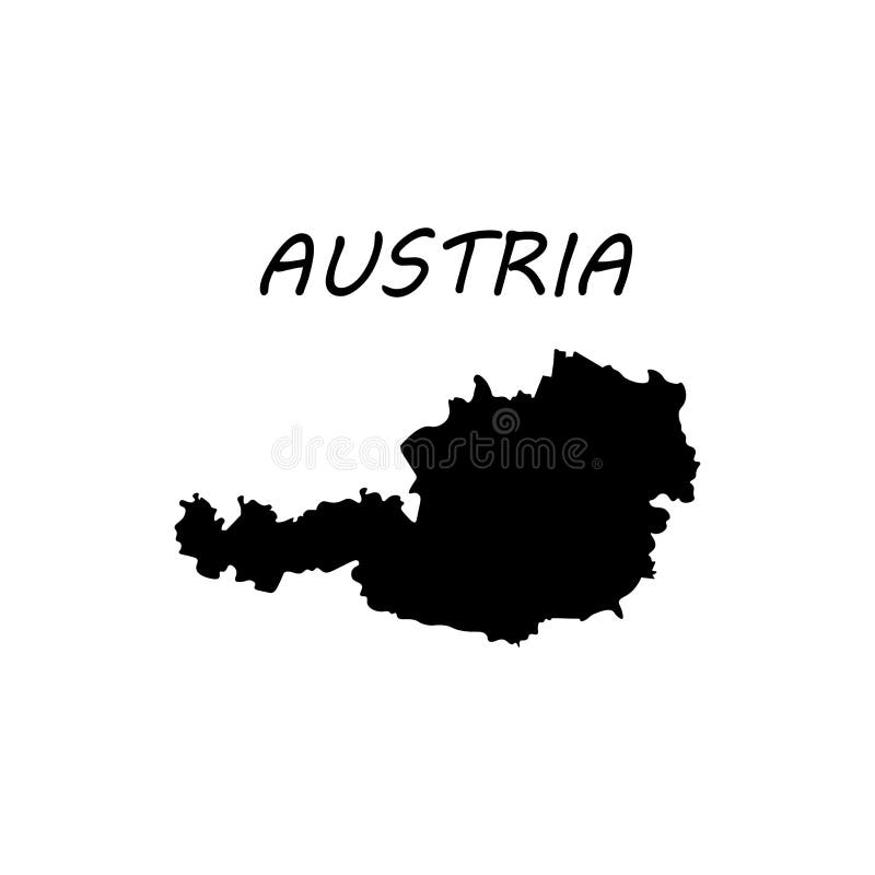 Austria Map Filled with Black Color Sign. Eps Ten Stock Illustration ...