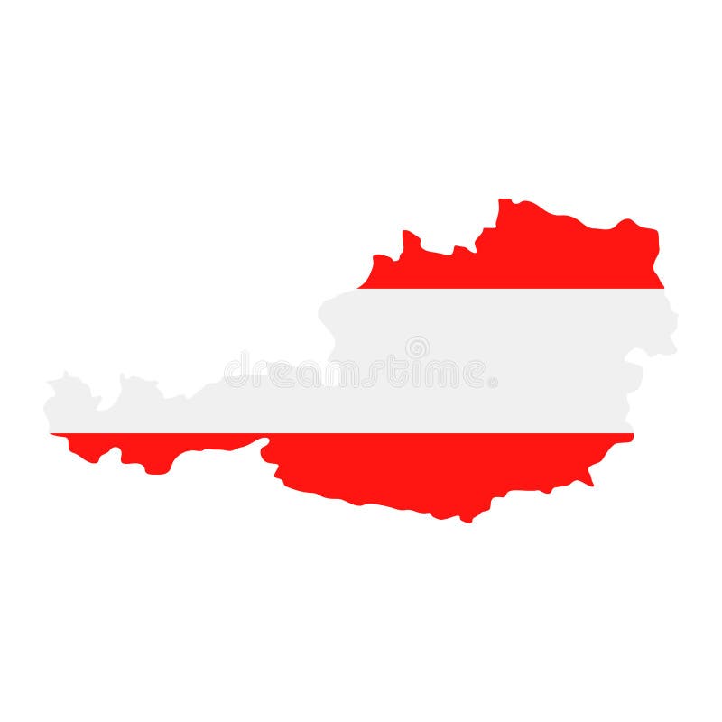 Austria Map Flag Fill Background - Vector Illustation Stock ...
