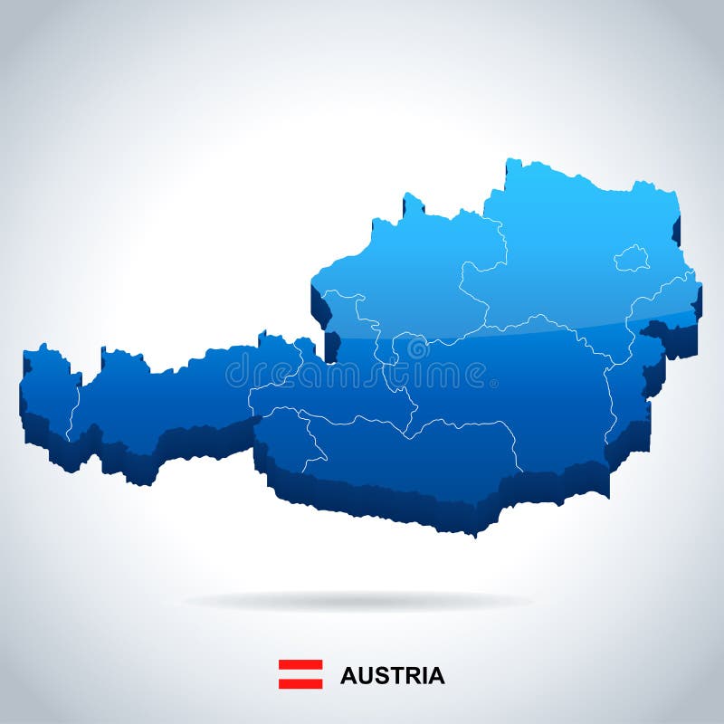 Austria - Map and Flag - Illustration Stock Illustration - Illustration ...