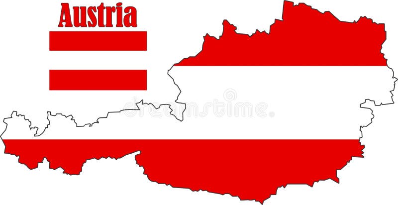 Austria Map and Flag Illustration Vector Stock Vector - Illustration of ...