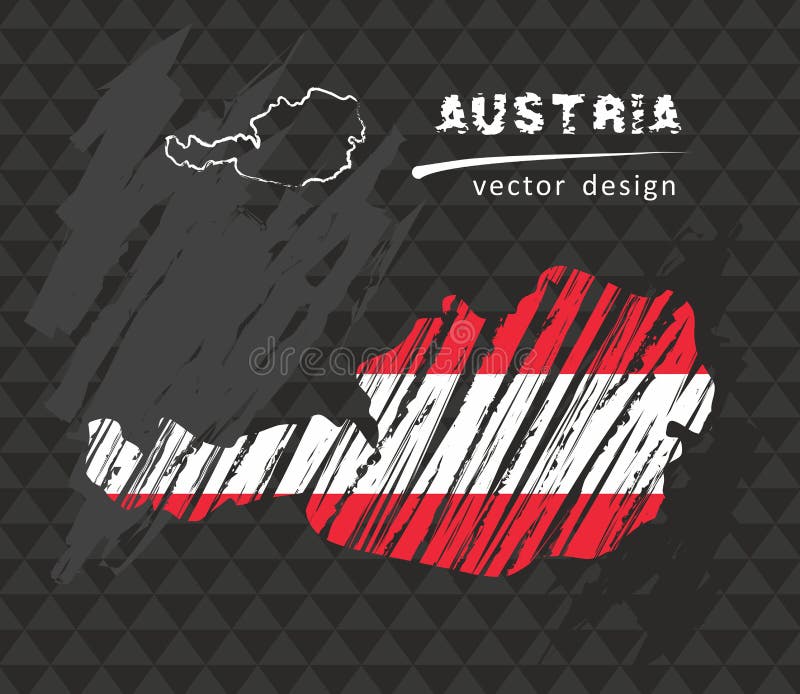 Map of Germany with Flag Inside on the Blackboard. Chalk Sketch Vector ...