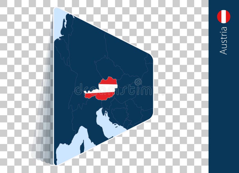 Austria Map and Flag on Transparent Background Stock Vector ...