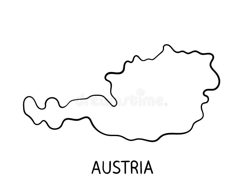 Austria Map - Hand Drawn Illustration Stock Illustration - Illustration ...