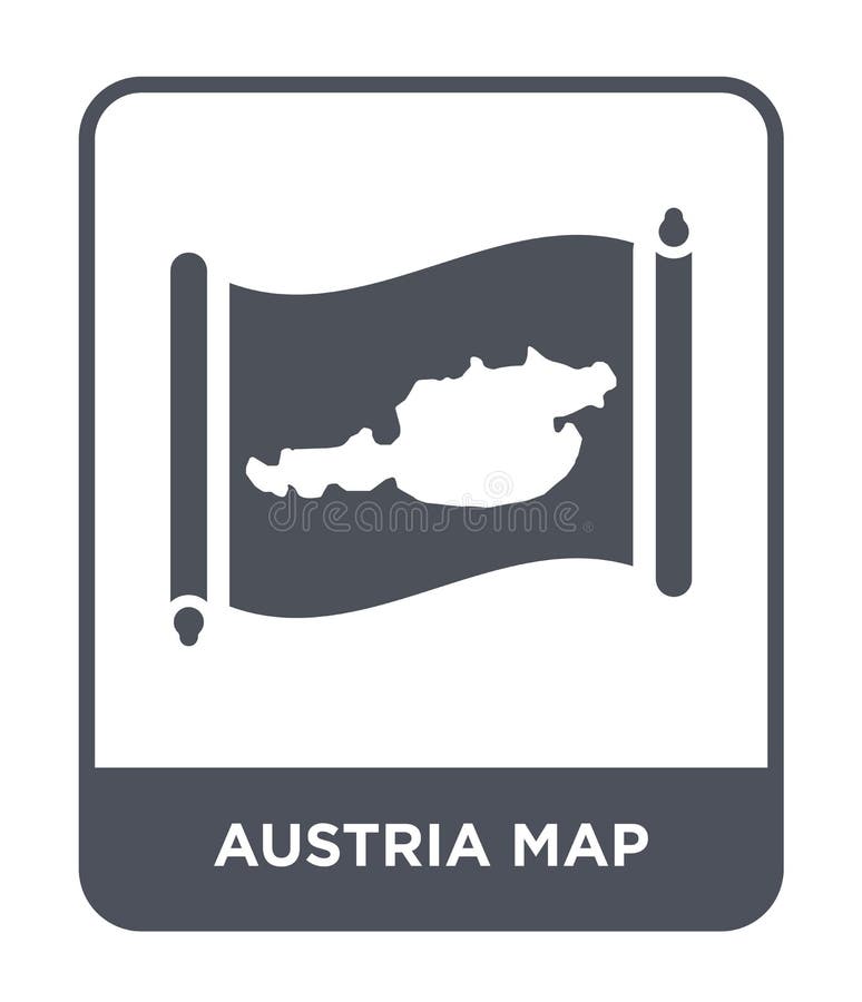 Austria Map Icon in Trendy Design Style. Austria Map Icon Isolated on ...