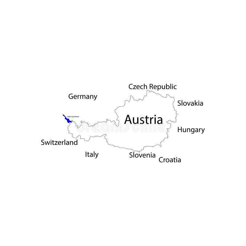 Austria Map and Neighboring Country Sign. Germany, Italy Eps Ten Stock ...