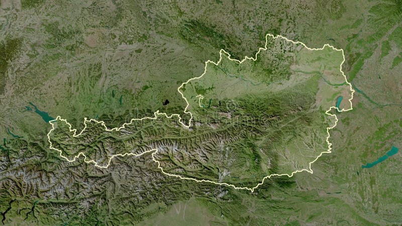 Austria Map - Solid. Regions. Satellite. Labels Stock Footage - Video ...