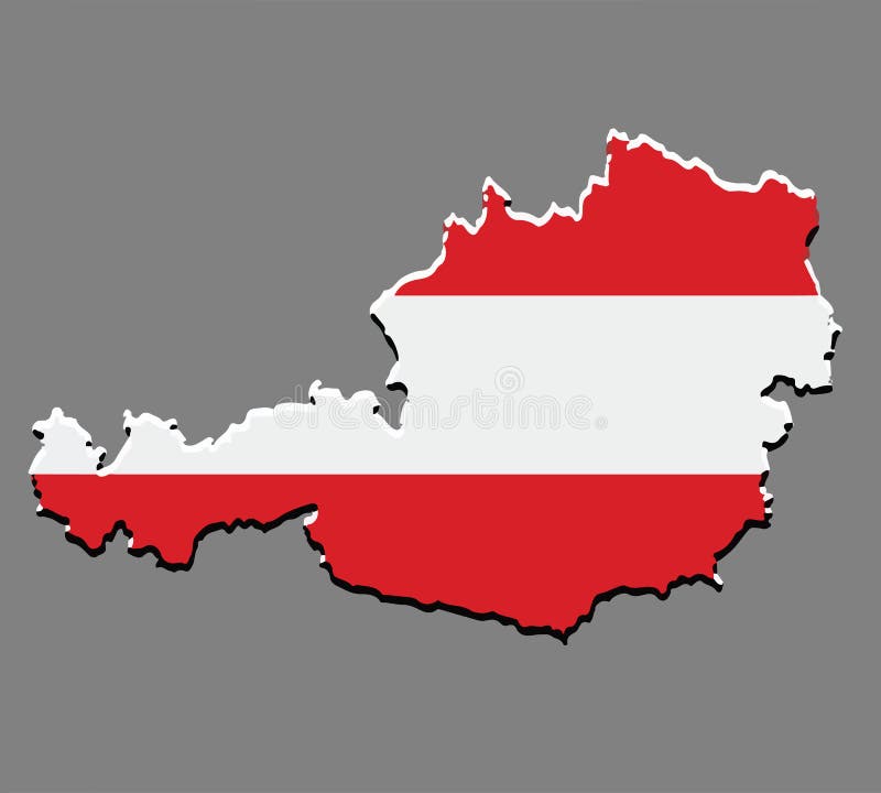 Austria Map Vector with the Austrian Flag Stock Vector - Illustration ...