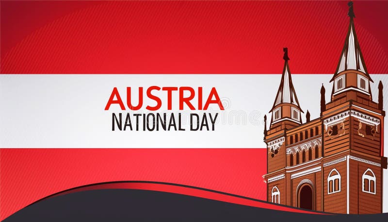 Austria National Day Poster Design Stock Illustration - Illustration of ...