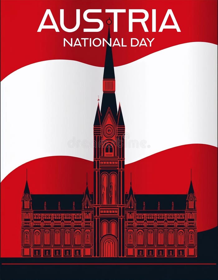 Austria National Day Poster Design Stock Illustration - Illustration of ...