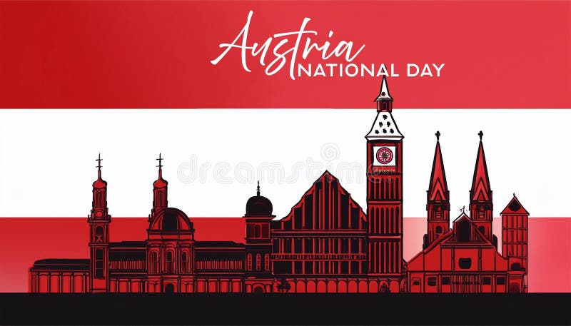 Austria National Day Poster Design Stock Illustration - Illustration of ...
