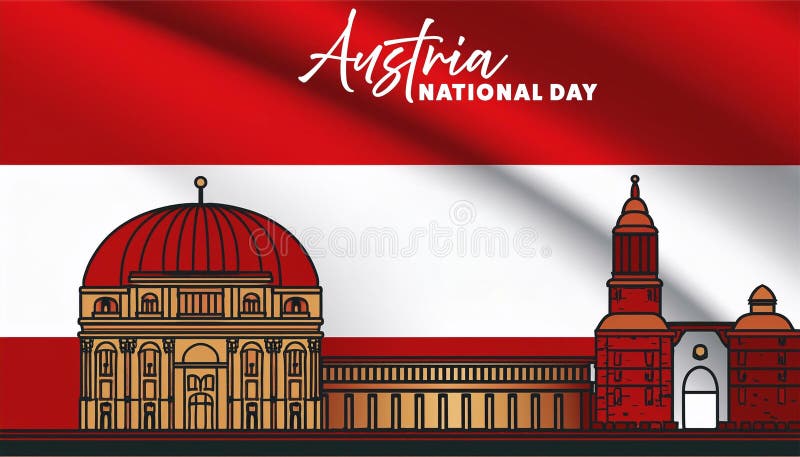 Austria National Day Poster Design Stock Illustration - Illustration of ...