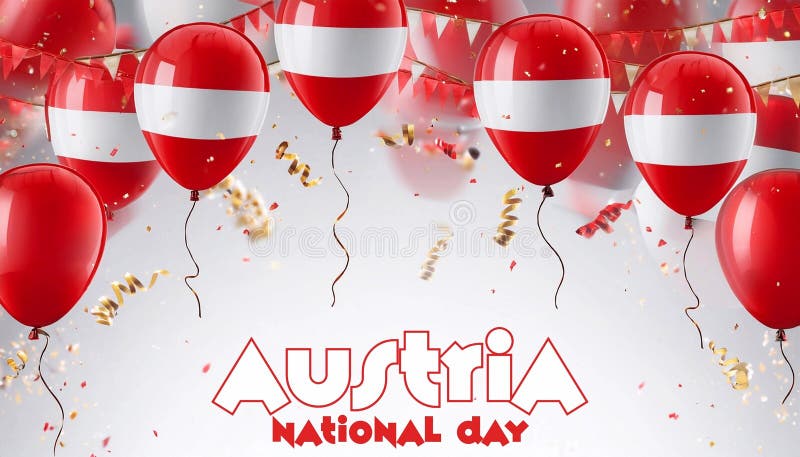 Austria National Day Poster Design Stock Illustration - Illustration of ...