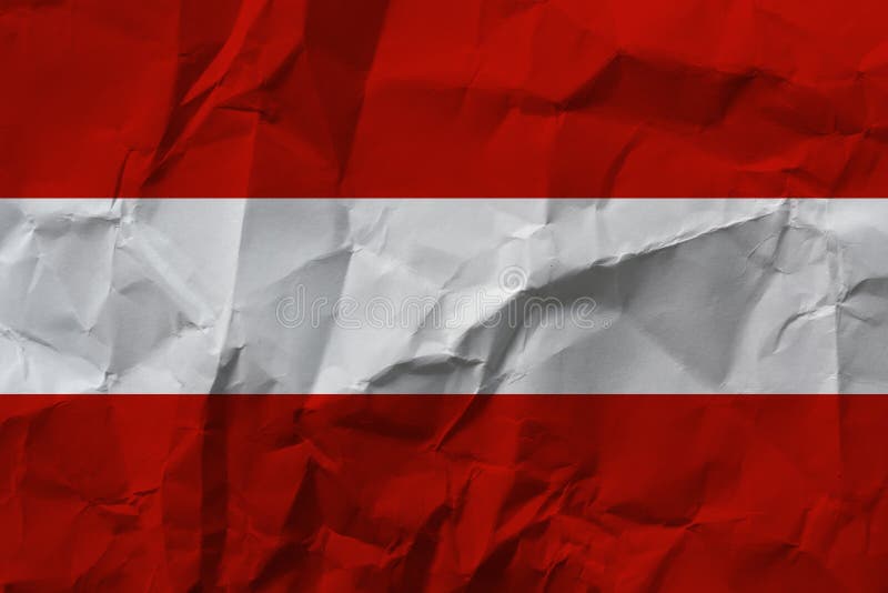 Austria National Flag on Crumpled Paper Stock Photo - Image of business ...