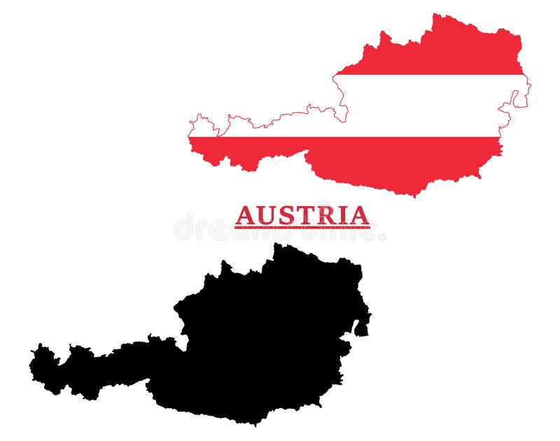 Austria National Flag Map Design, Austria Country Flag Inside the Map ...