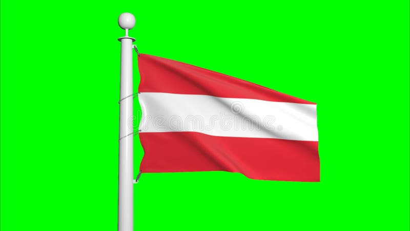 Austria National Flag Waving on Green Screen Stock Footage - Video of ...