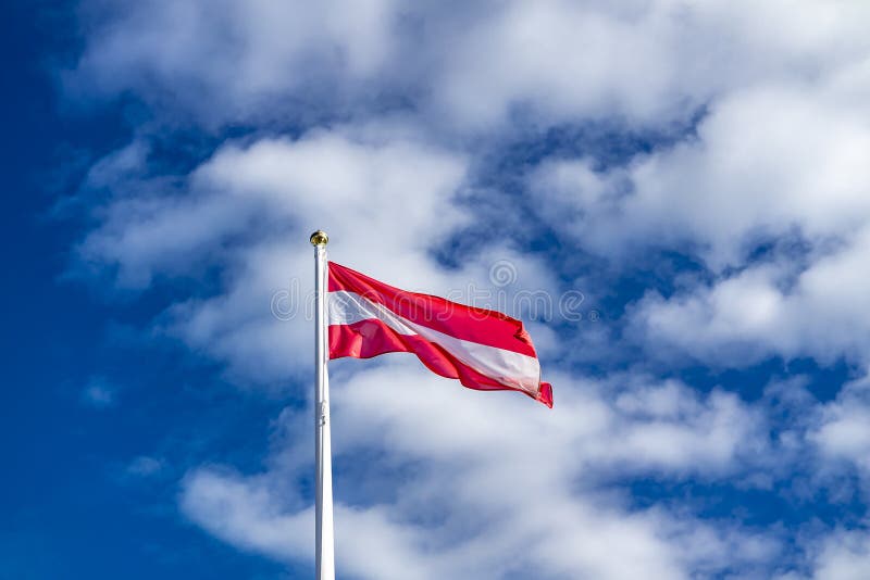 Austria National Flag Waving in the Wind Stock Image - Image of fabric ...