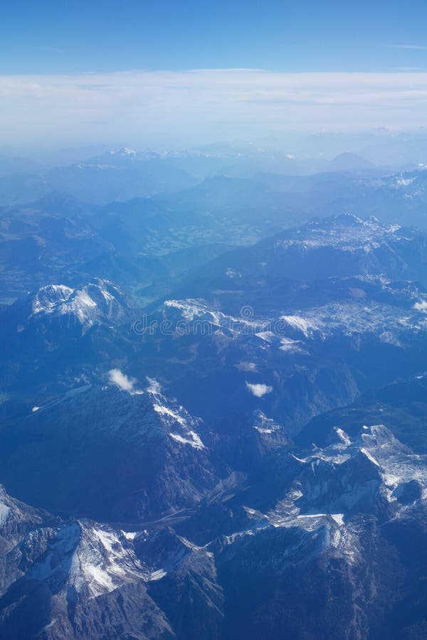 AUSTRIA - October 2016: the Alps As Seen from an Airplane, Wing View ...