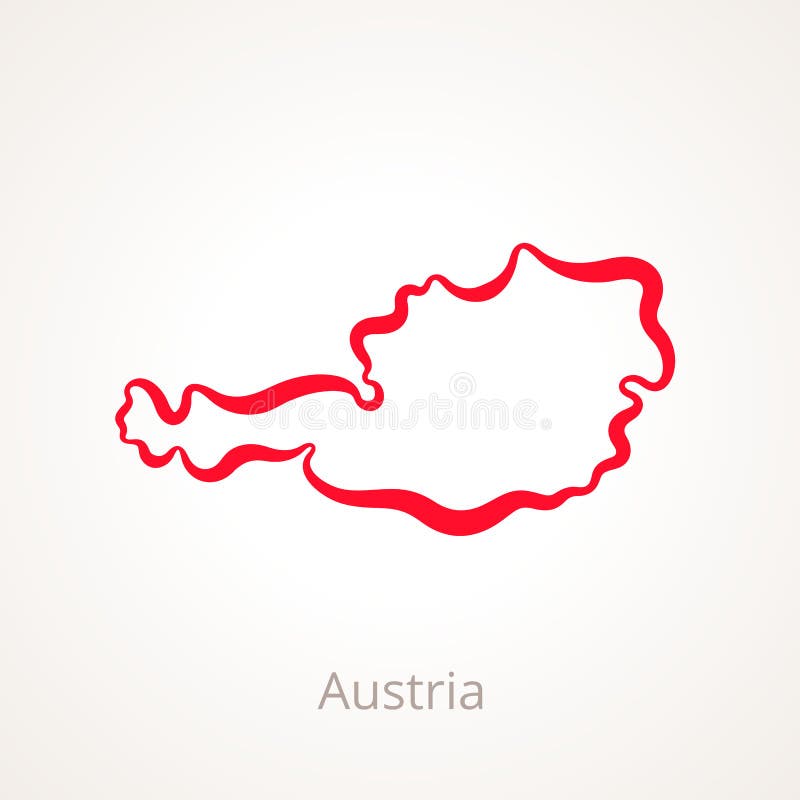 Austria - Outline Map stock vector. Illustration of austria - 104139932