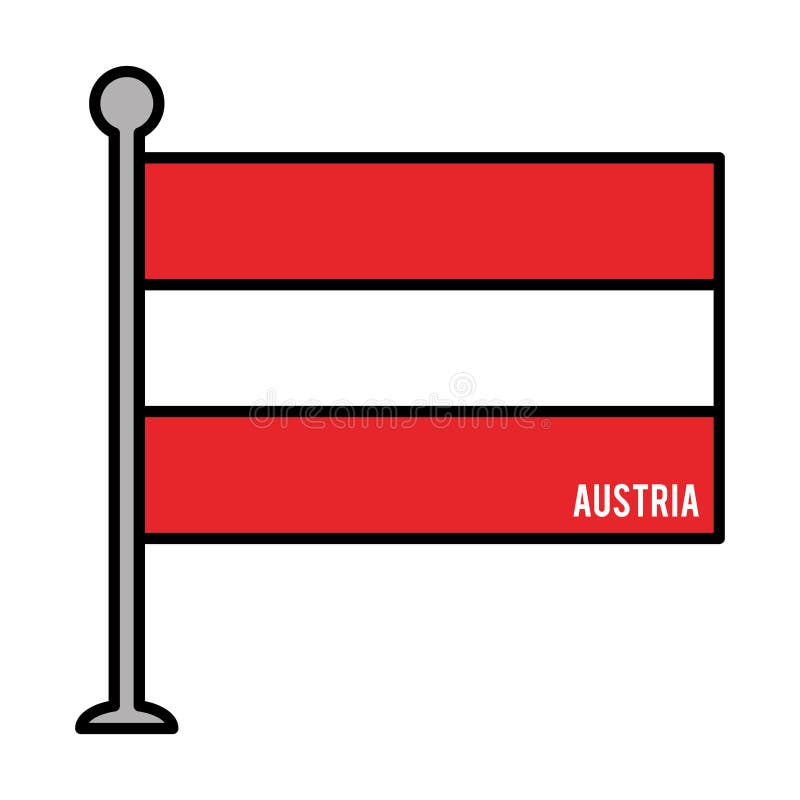 Austria Patriotic Flag Isolated Icon Stock Vector - Illustration of ...