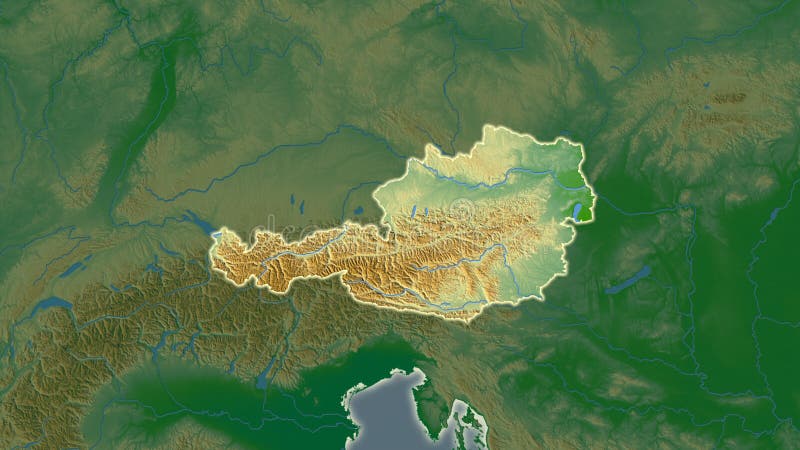 Austria Physical Map. No Text Stock Vector - Illustration of outline ...