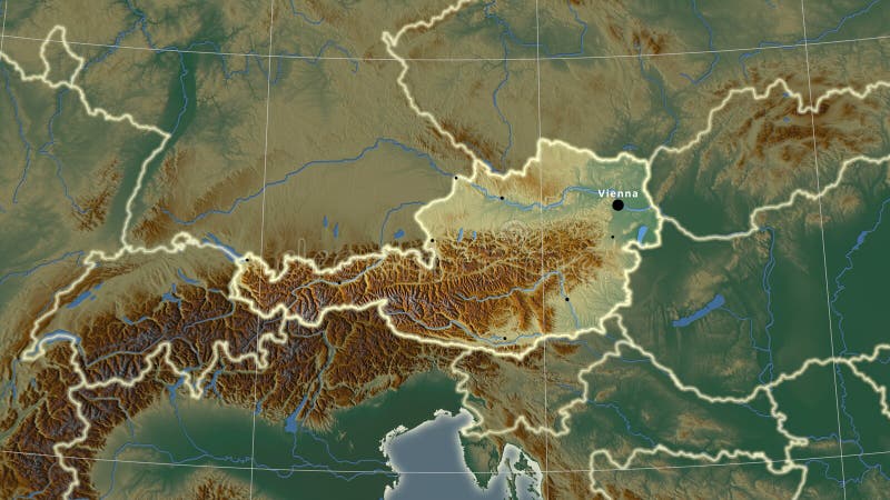Austria relief map stock vector. Illustration of border - 110477436