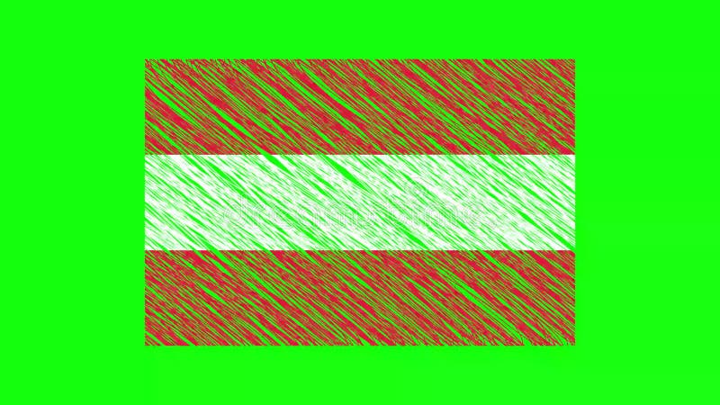 Austria Scribble Animation on Green Screen Background. Looping Seamless ...