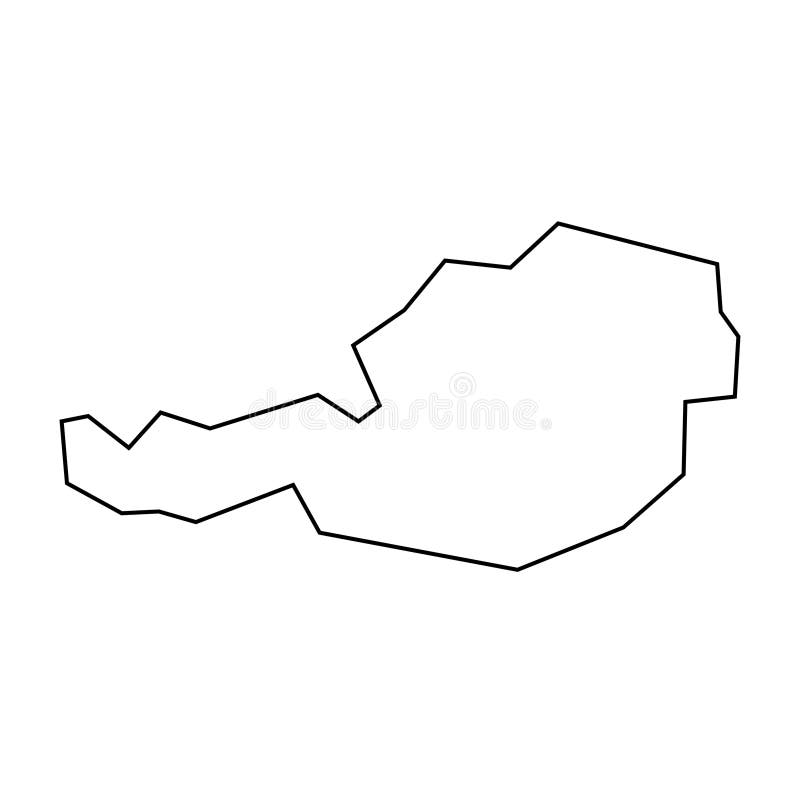 Austria Vector Country Map Thin Outline Icon Stock Vector